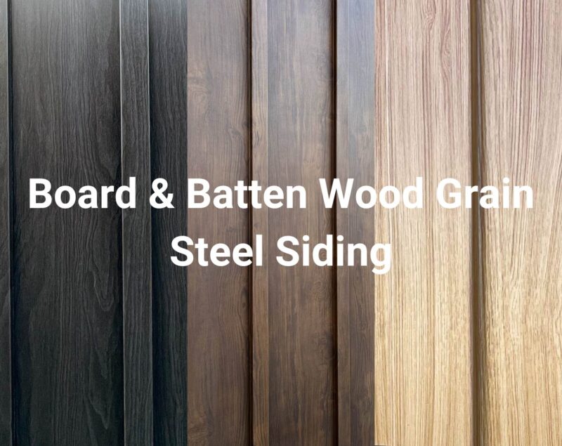 Board & Batten Wood Grain Steel Siding - Modern Materials